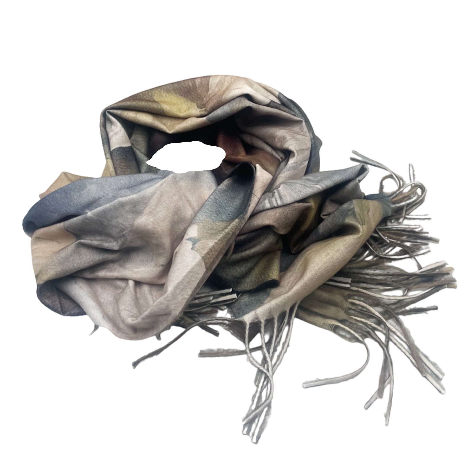 Esarfa cu 2 fete Cashmere CAROLINE, Maro/ Multicolor - eMAG.ro