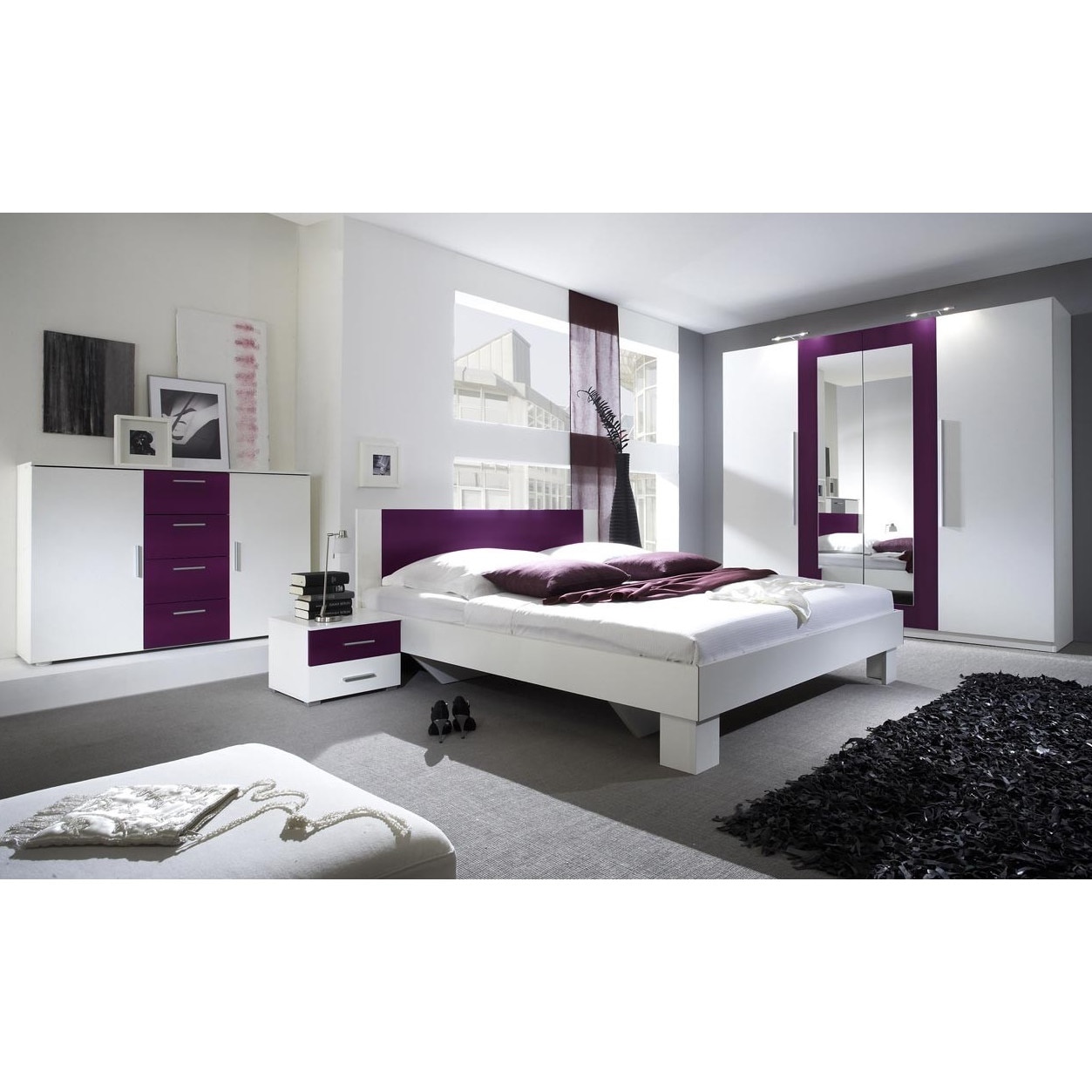 Dormitor Venus Alb - Mov - eMAG.ro