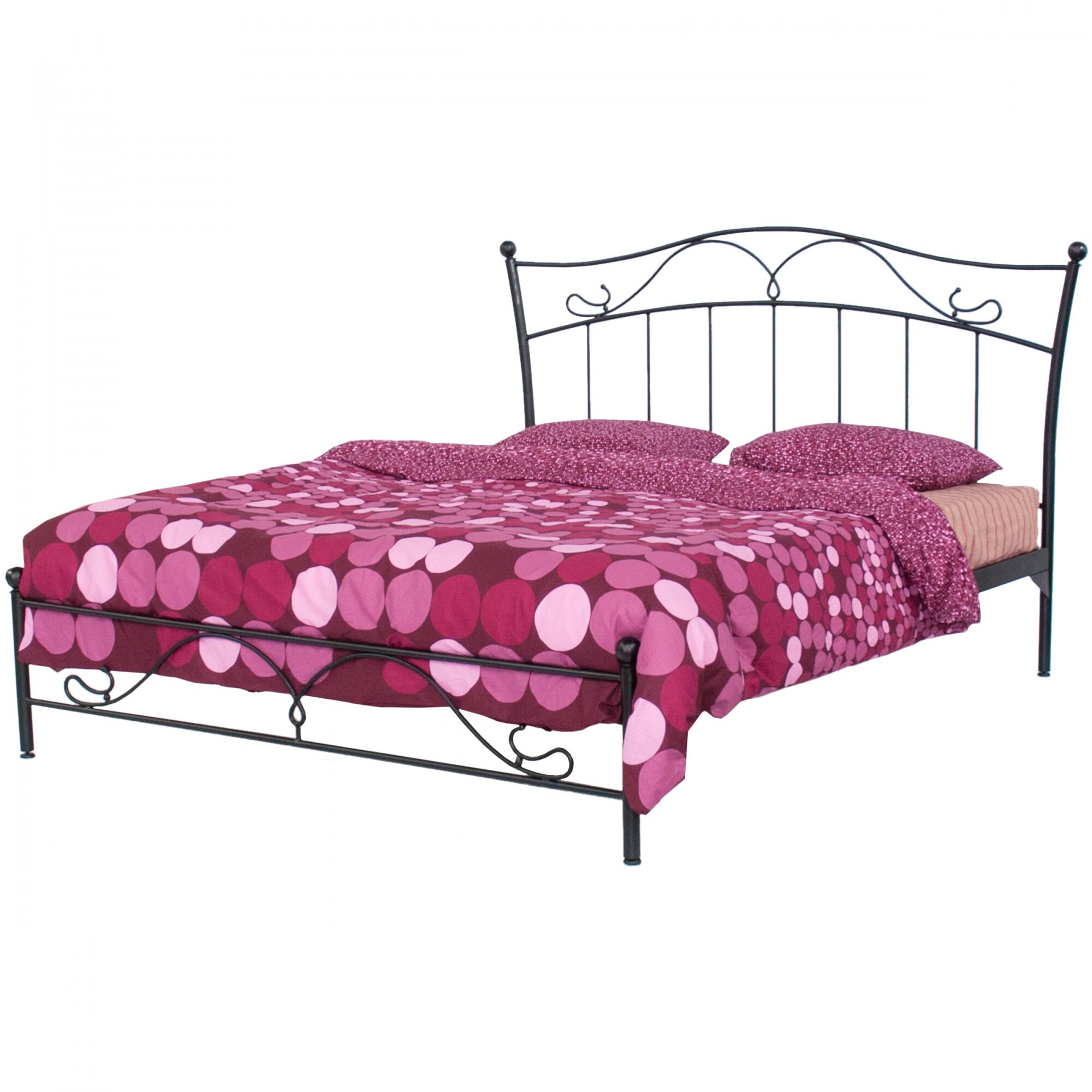 Pat din fier forjat Andreea, cu tablie mica, 180x200 cm - eMAG.ro