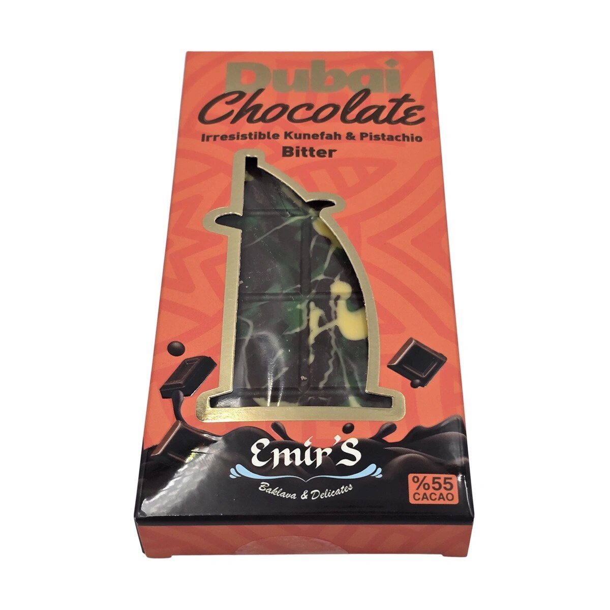 Emir’s Ciocolata Dubai cu ciocolata neagra cu 55% cacao, Emir’s Baklava ...