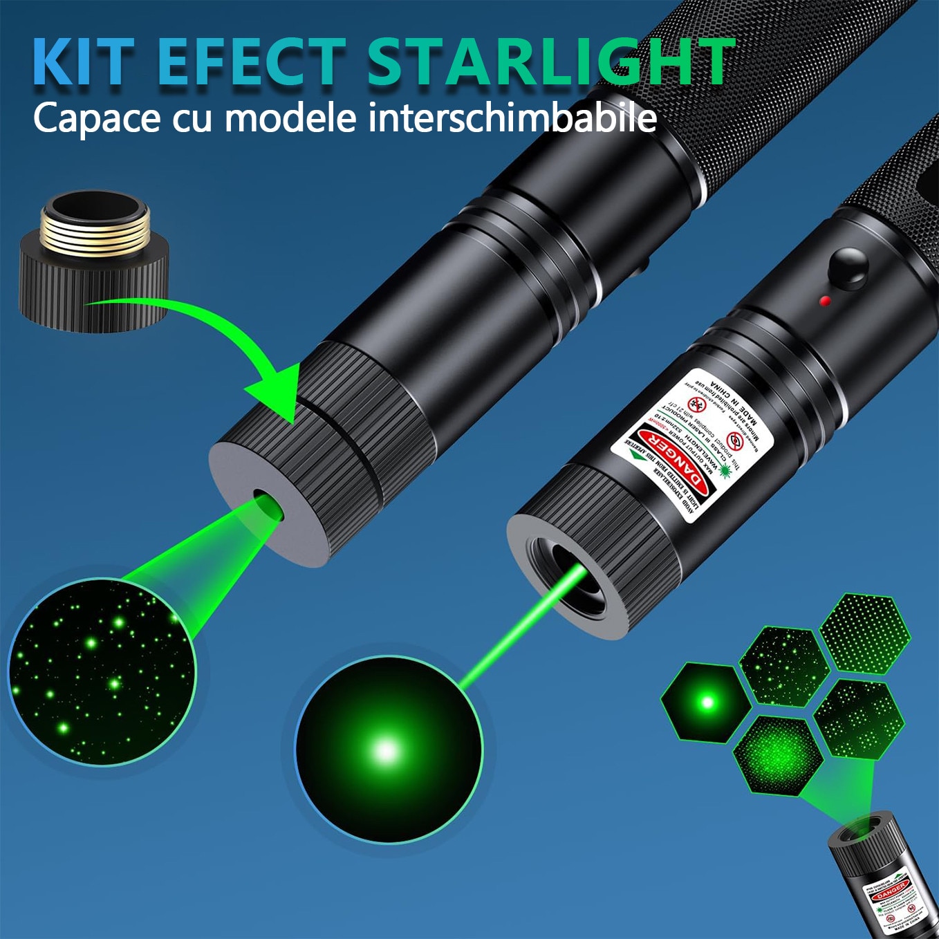 Laser pointer verde puternic, profesionala, Dispozitiv Laser, de inalta ...