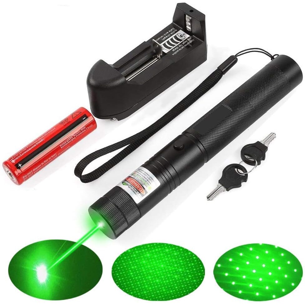 Laser pointer verde puternic cu acumulator 10000 mW, 16 km, 1 ...