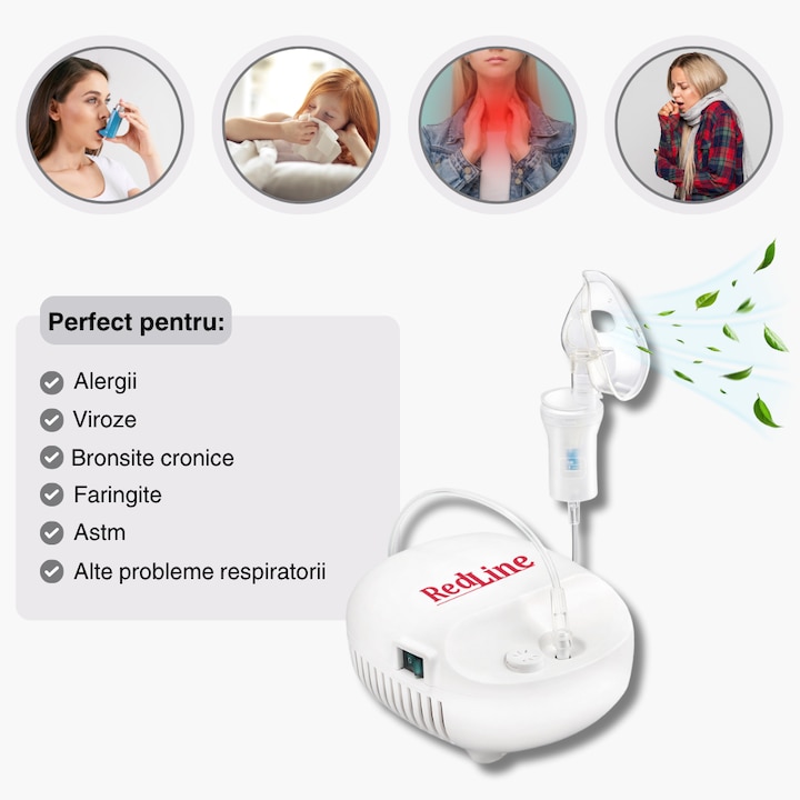 Aparat aerosoli RedLine NB-230C, produs medical validat clinic, pentru ...