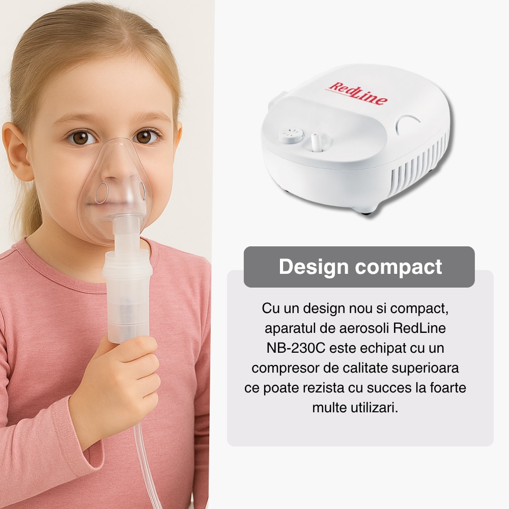 Aparat aerosoli RedLine NB-230C, produs medical validat clinic, pentru ...