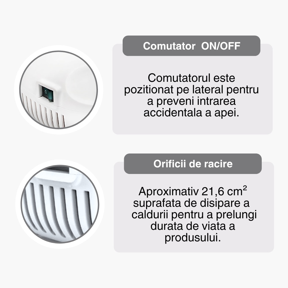 Aparat aerosoli RedLine NB-230C, produs medical validat clinic, pentru ...