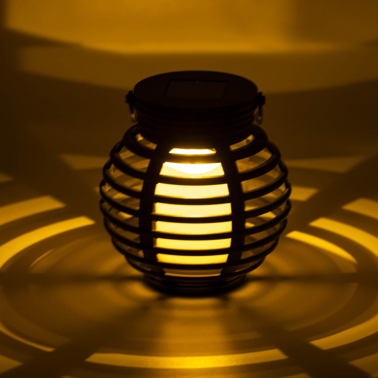 Felinar Solar LED, Rotund, Efect de Flacara, Diametru 11 cm, Inaltime ...