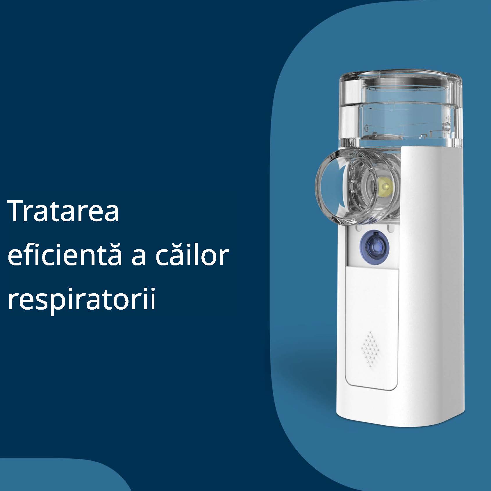 Aparat Aerosoli Omron MiniAir 360+, Nebulizator cu Tehnologie Mesh, Portabil, Ultra Silentios ...