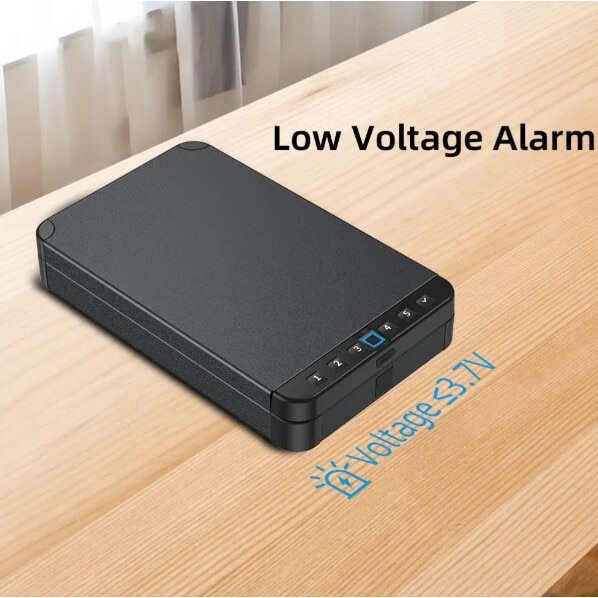 Seif pentru pistol cu amprenta, din otel carbon, portabil, cu ...