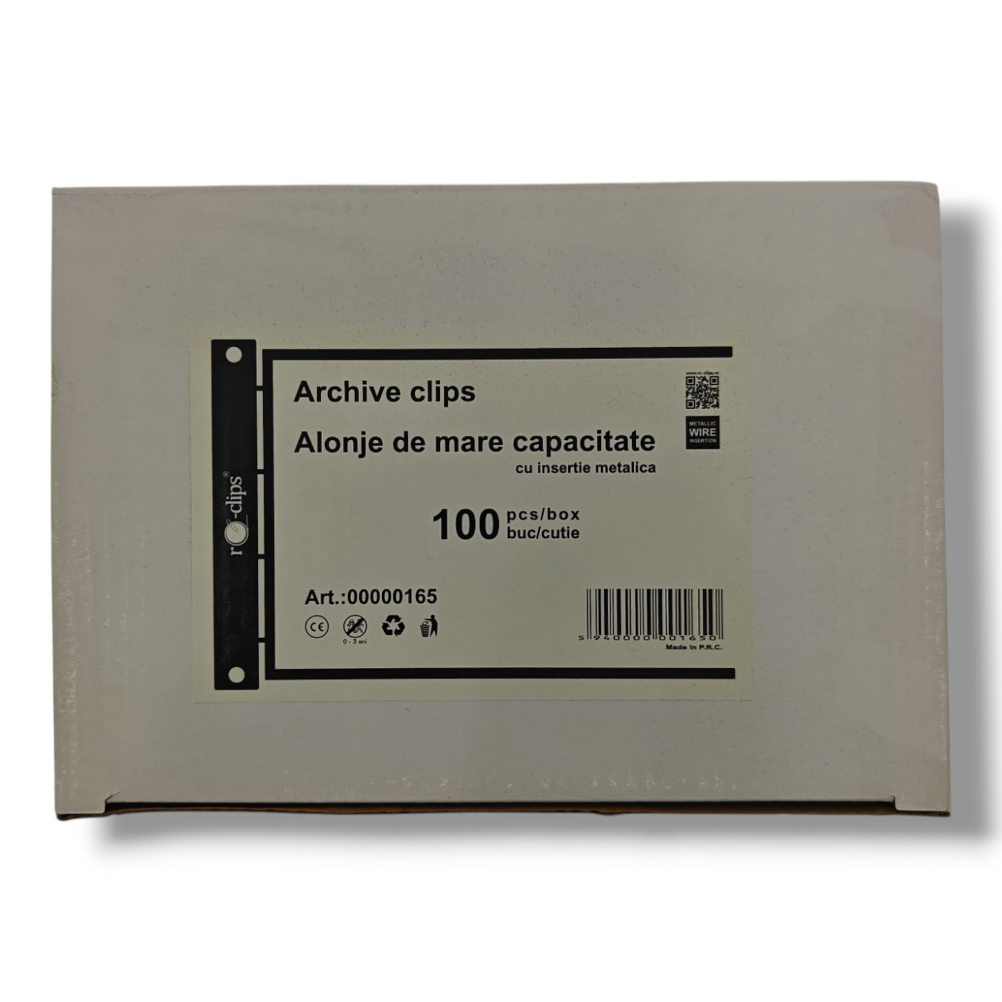 Set 100 alonje arhivare de mare capacitate, RO-CLIPS, cu insertie ...