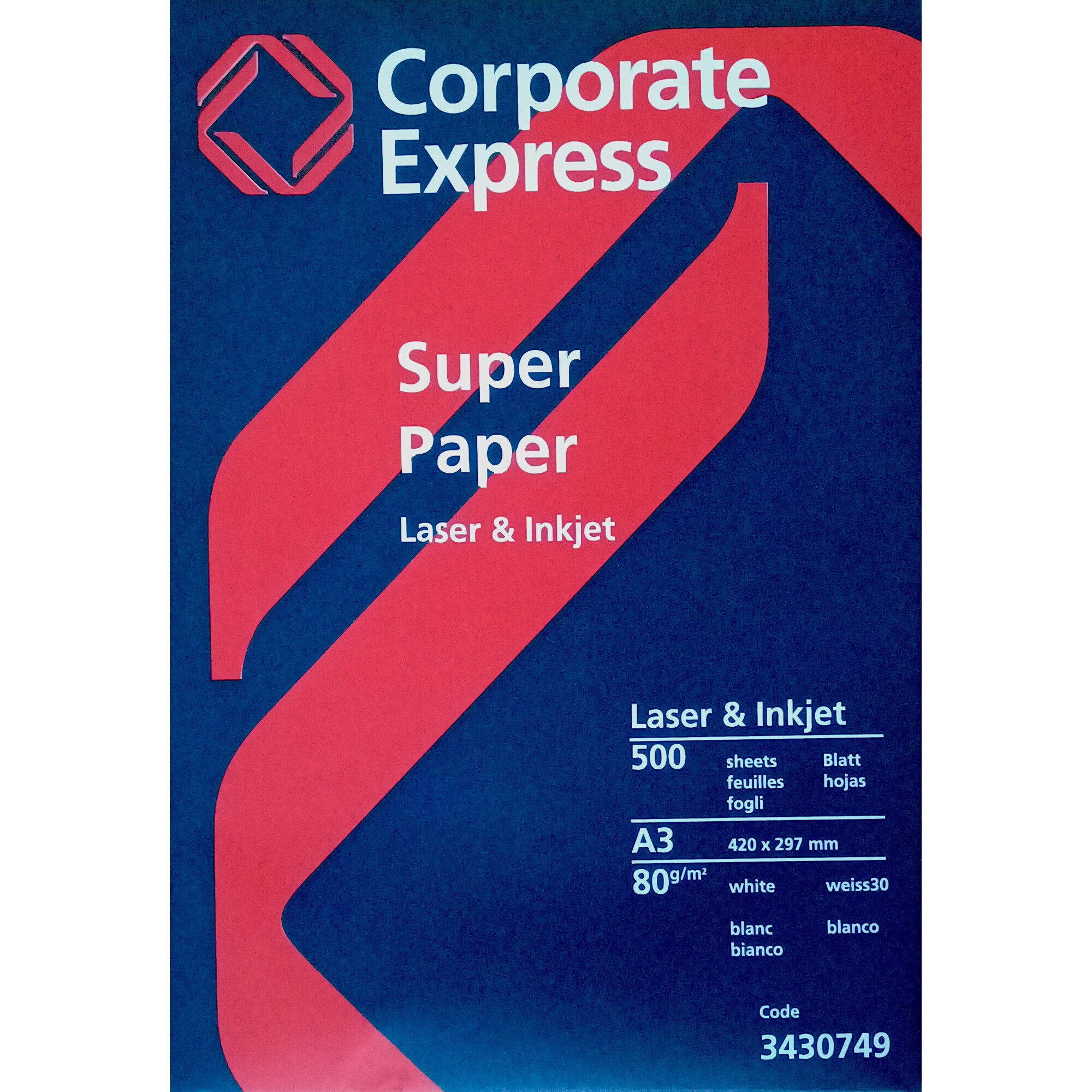 Hartie copiator A3, 80g/mp, 500 coli/top, Corporate Express Super Paper ...