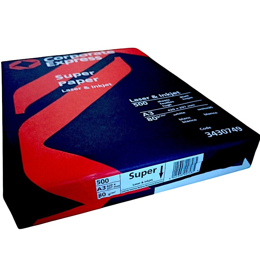 Hartie copiator A3, 80g/mp, 500 coli/top, Corporate Express Super Paper ...