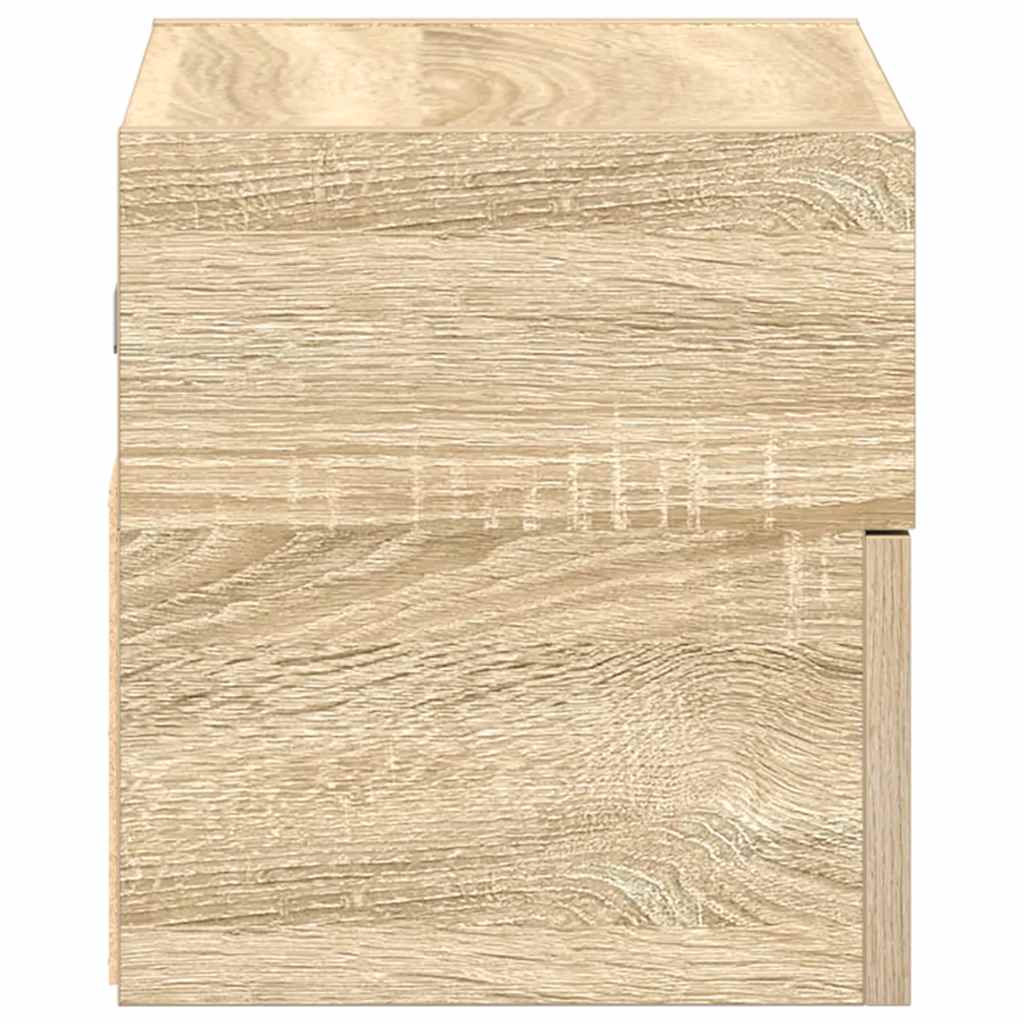 Set noptiere de perete vidaXL, 2 buc., stejar sonoma, 45x26x28,5 cm, 14 ...