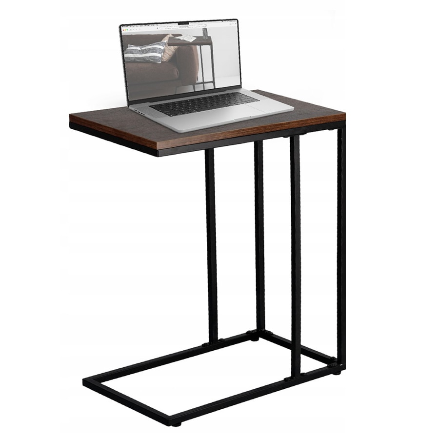 Masuta de cafea, cu cadru de otel, stil industrial, 30x48x59 cm, maro ...