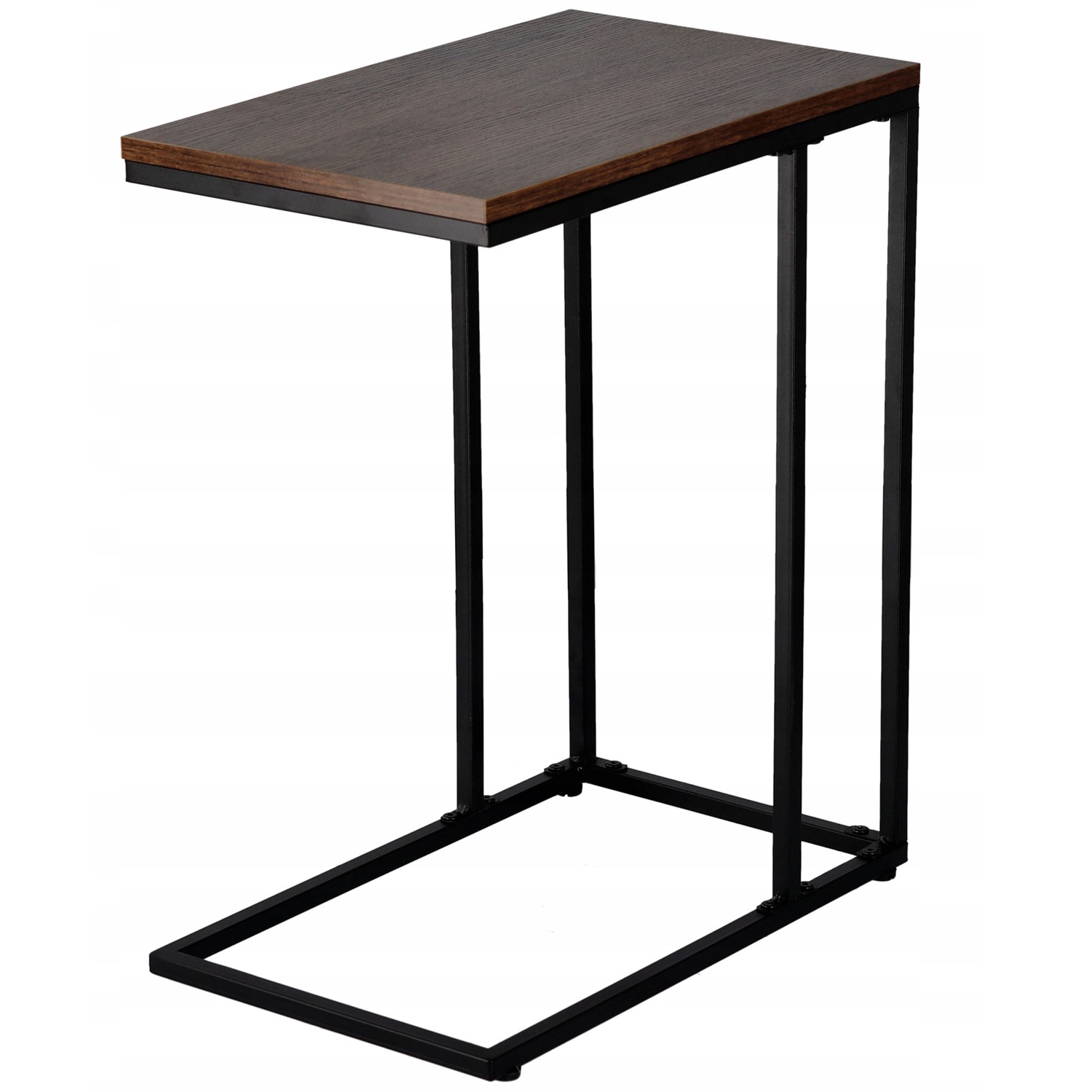 Masuta de cafea, cu cadru de otel, stil industrial, 30x48x59 cm, maro ...