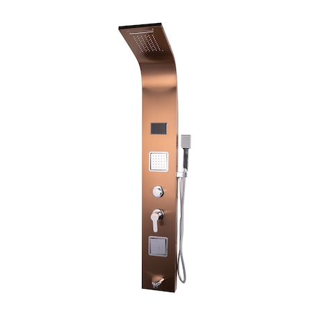 Panou dus TRENDY’S, cu hidromasaj inox 5 functii Digital Thermo, cupru ...