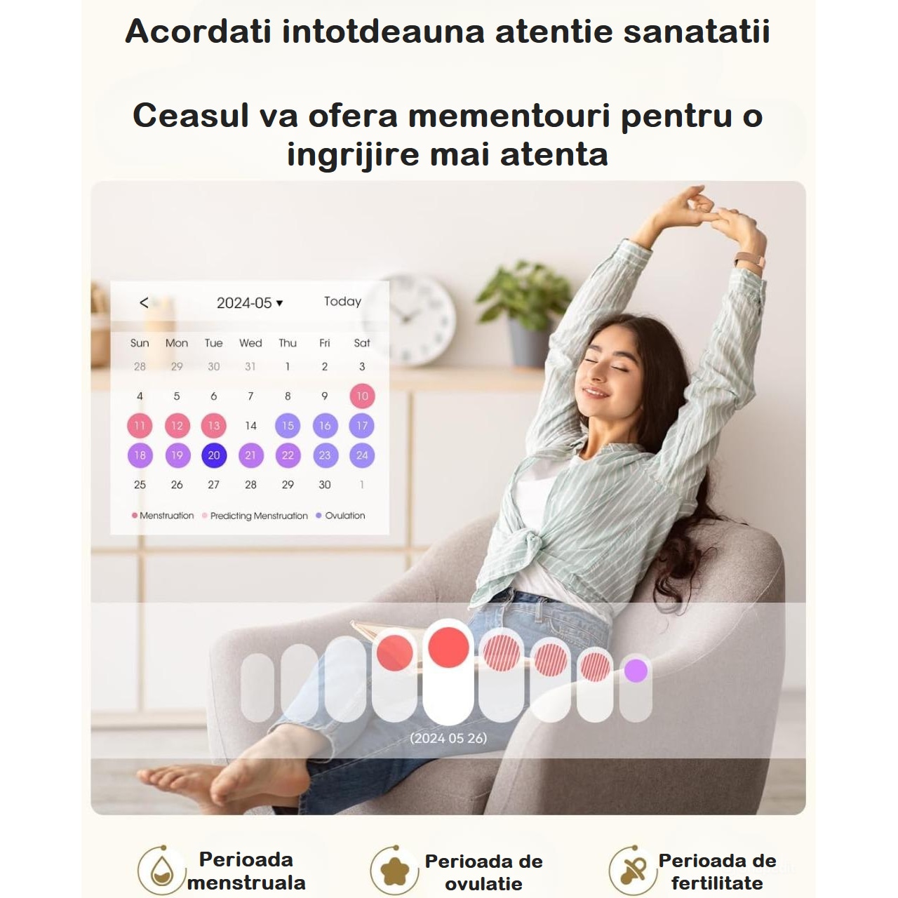 Ceas Smartwatch AMOLED Ultra-Clear ViBE™ i9WEAR Apel Bluetooth ...