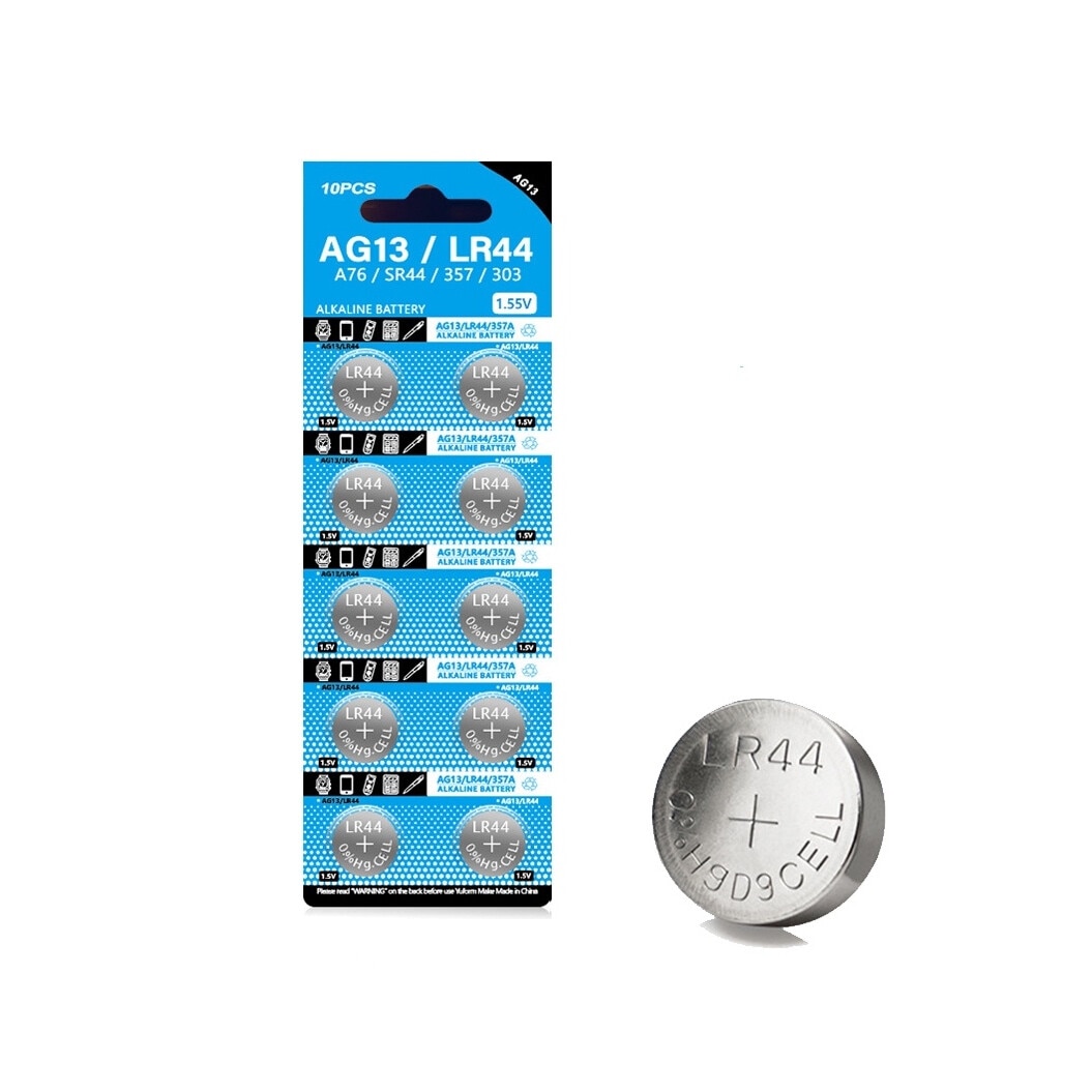 Комплект от 10 алкални батерии G.PIN AG13 LR44, 1.55V, 11.6mm ...