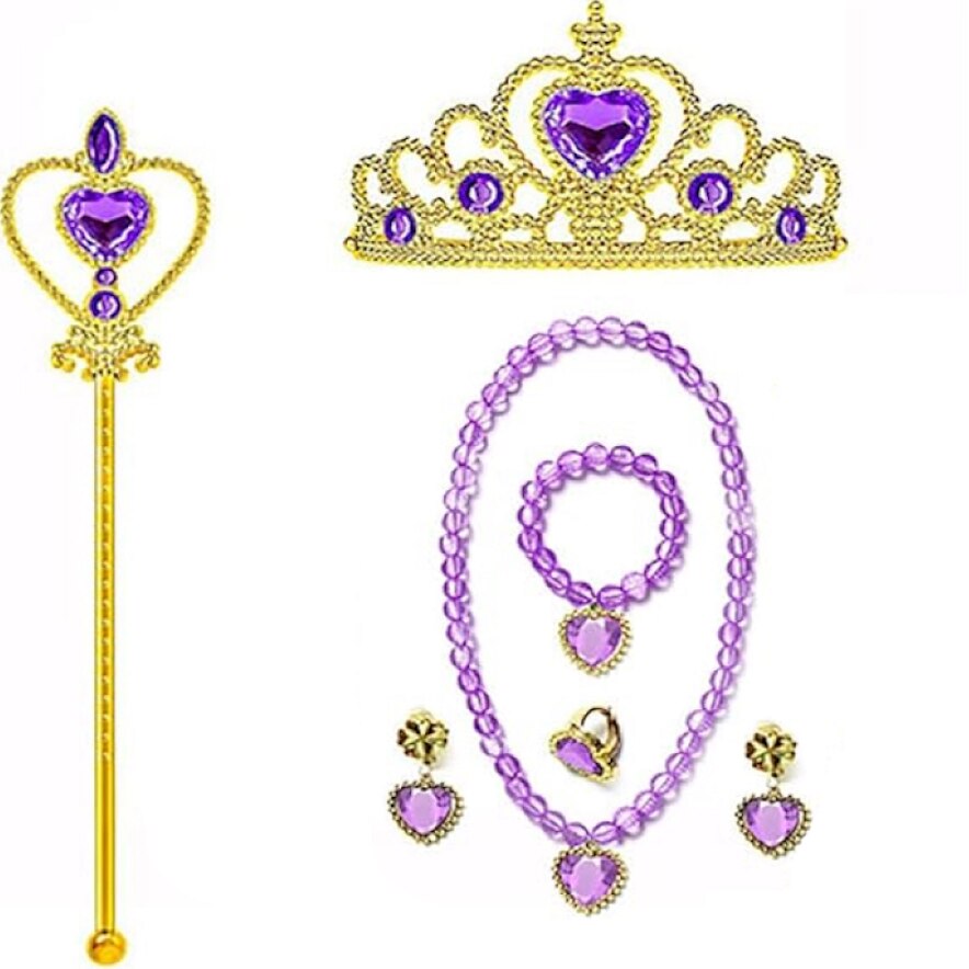 Set accesorii printesa, pentru fete, auriu/mov - eMAG.ro