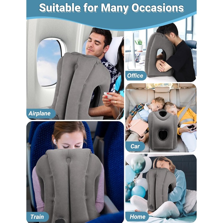Perna de calatorie gonflabila pentru avion, 45 grade, cu orificiu ...