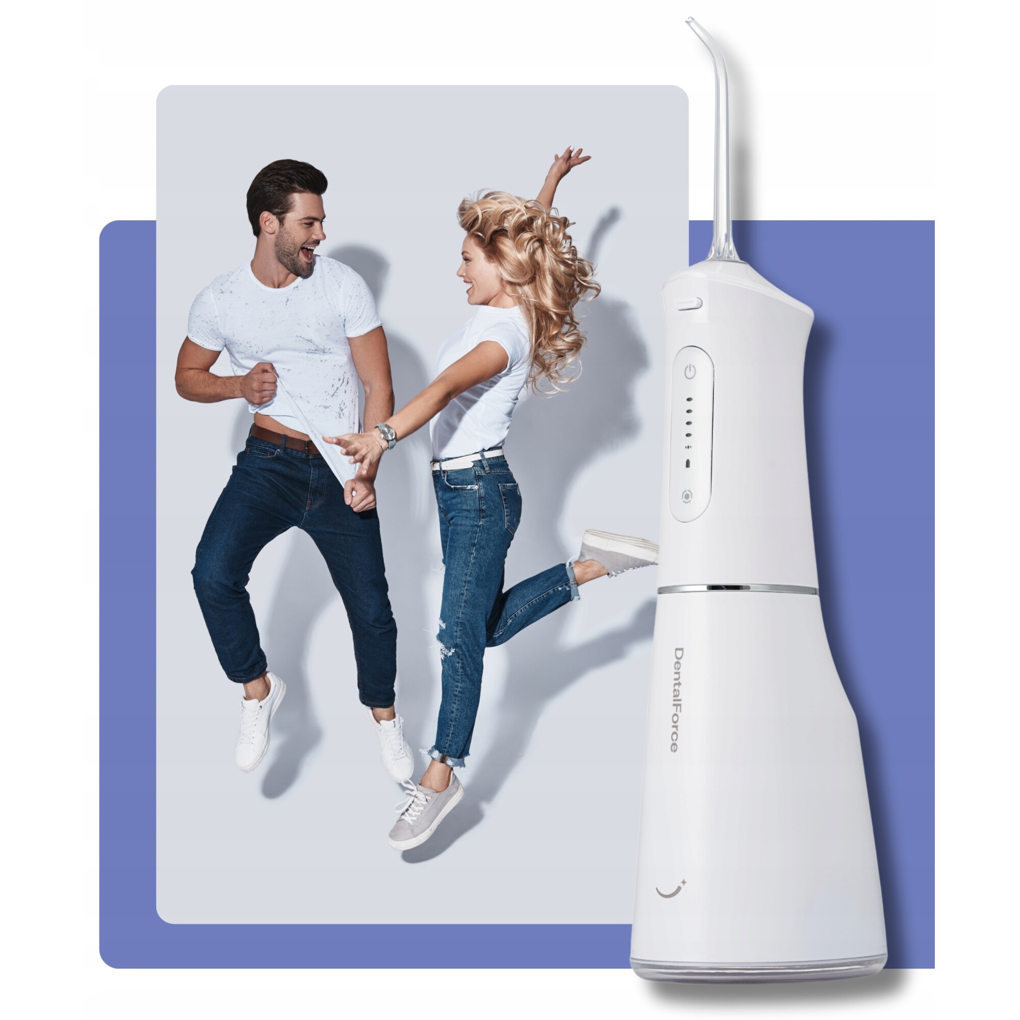 Безжичен зъбен душ, DentalForce, FlossBuddy, DFOI8005W, 400 ml, 5 ...