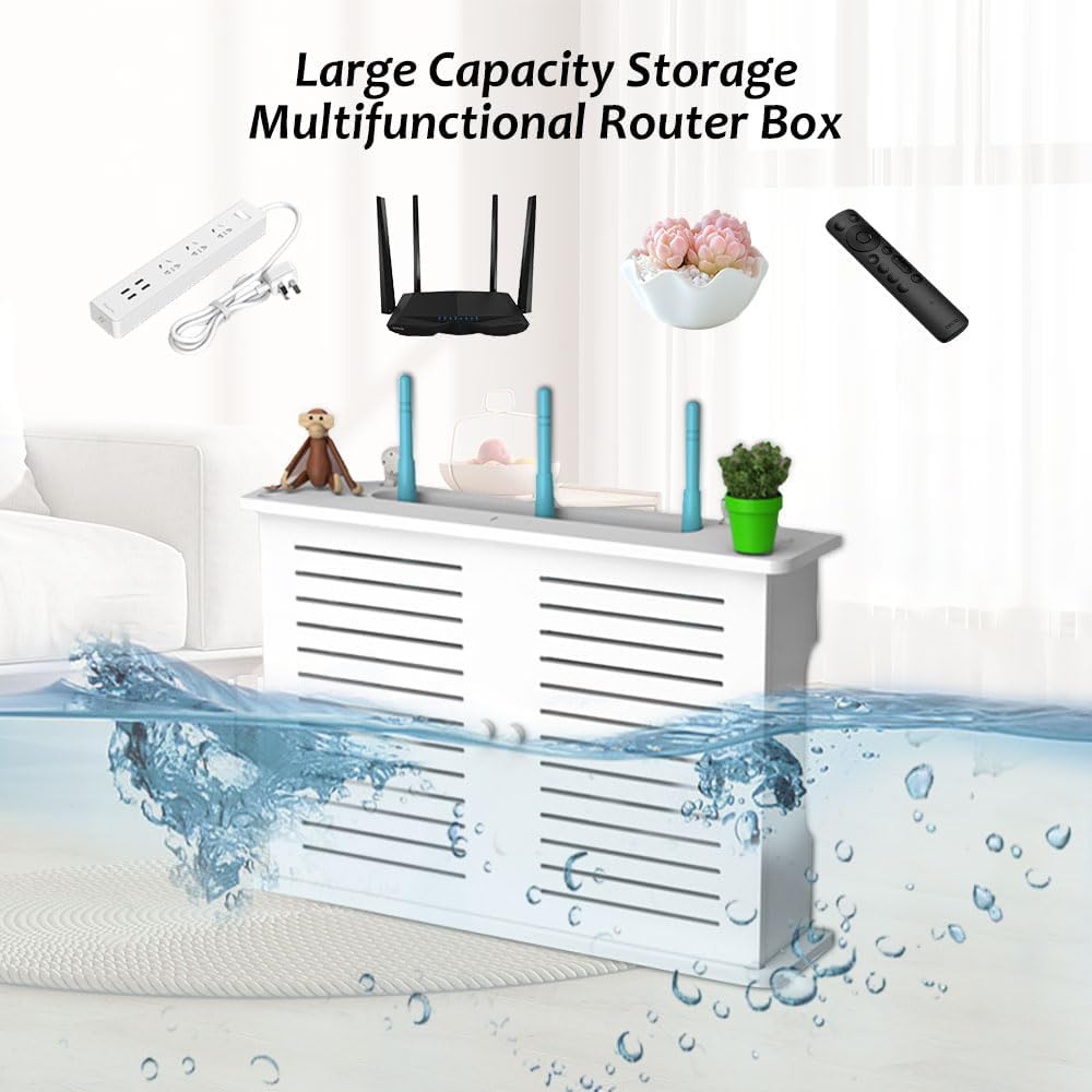 Raft suport router wireless, cu posibilitate montare pe perete, Cutie ...