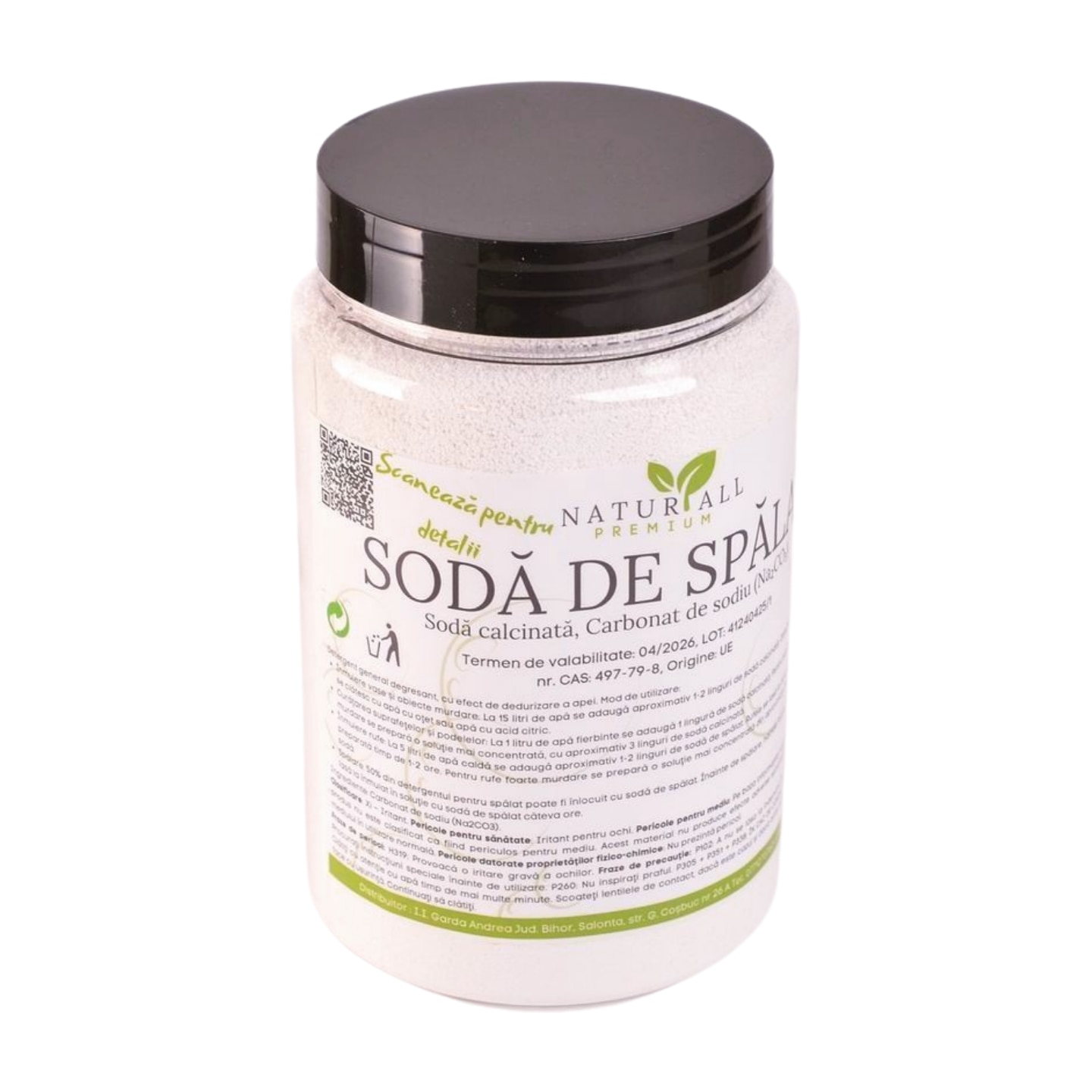 Soda de spalat (soda calcinata), Natur All Premium 1200g - eMAG.ro