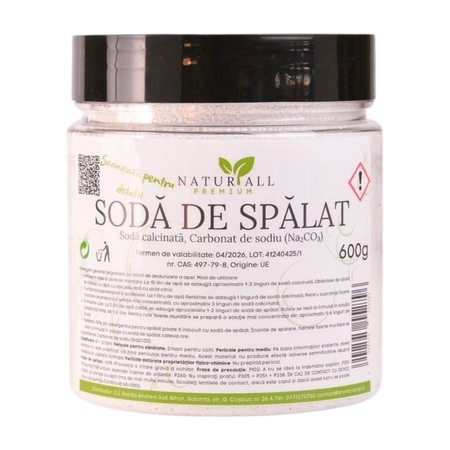 Soda de spalat (soda calcinata), Natur All Premium 600g - eMAG.ro