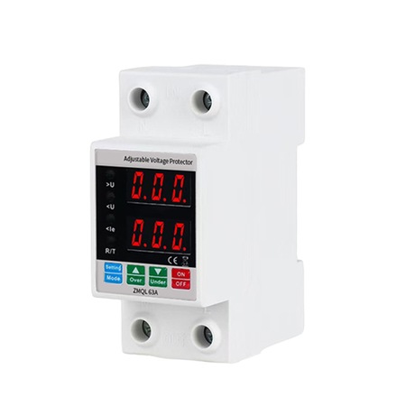 Releu siguranta digitala protectie tensiune ajustabil, Rqiurpn, 16A-63A, functii automate si ...