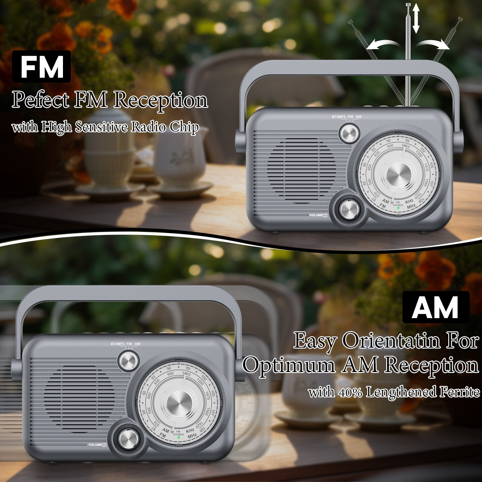 Radio, Full Band FM/AM, Redare card/disk, Volum ridicat, Bluetooth ...
