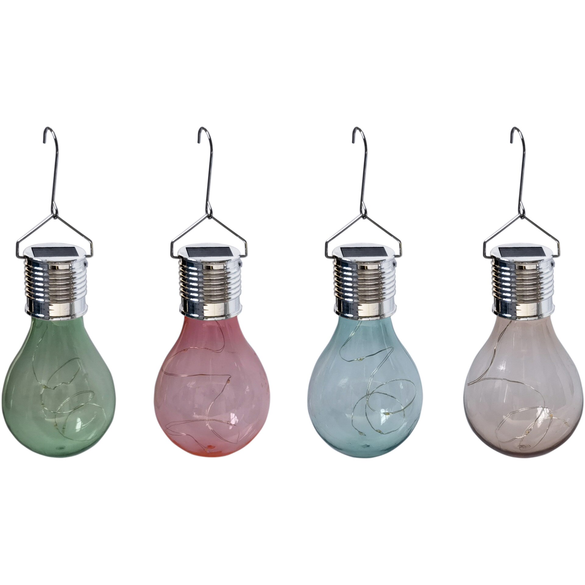 Pachet 4 lampi solare LED de exterior pentru gradina Kring, dispersor ...