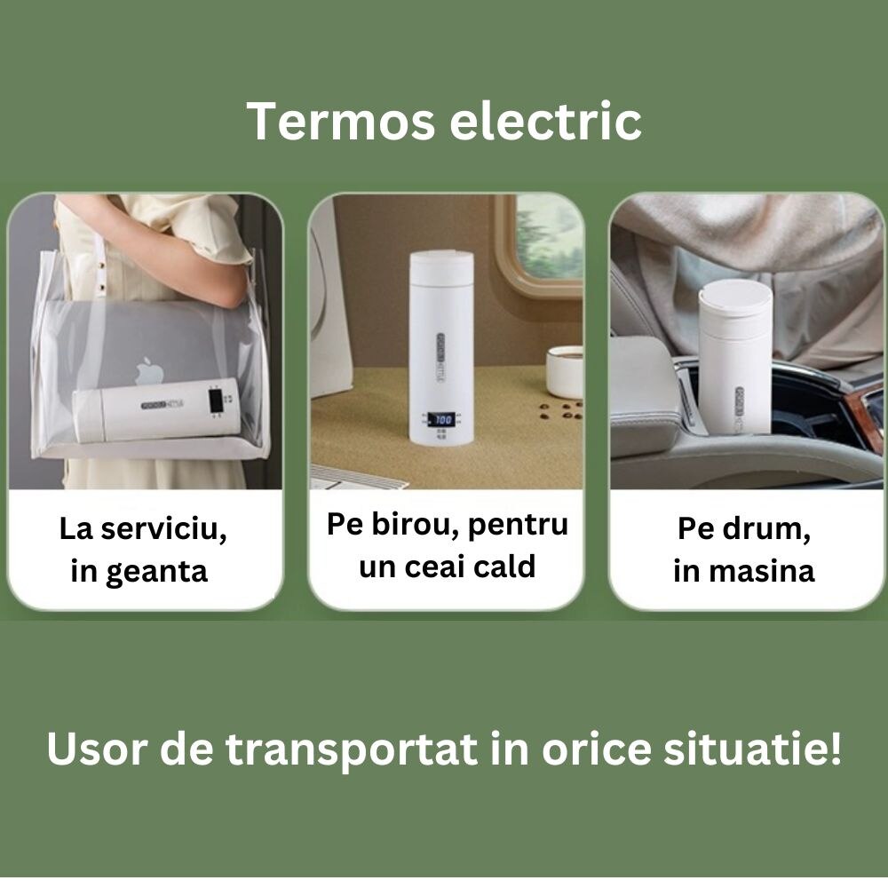 Fierbator portabil, Diagonala, Termos electric, husa transport, perie ...