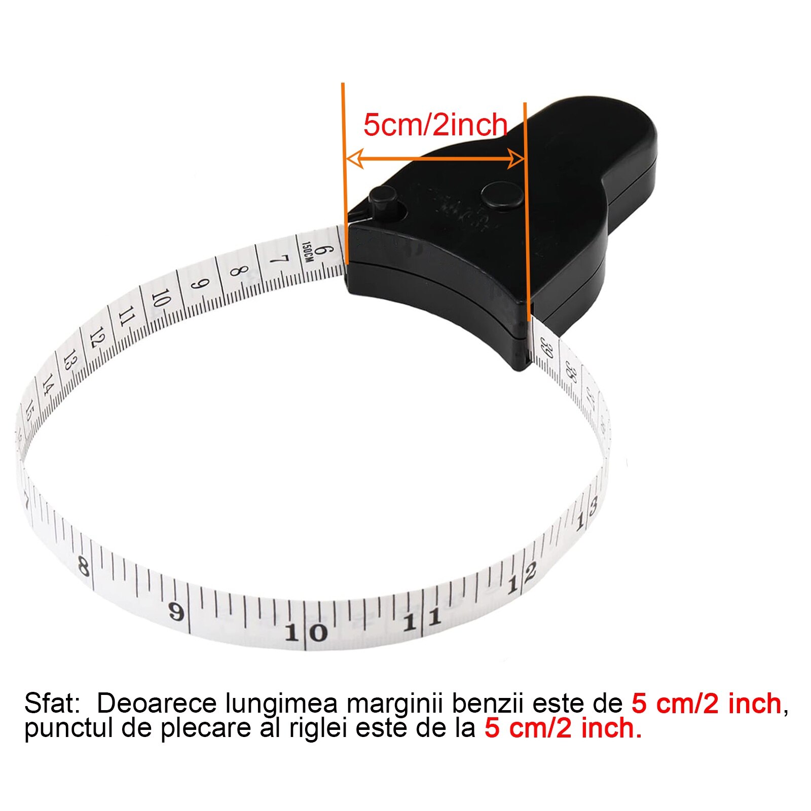 Banda de masurare, 150cm, vinil, Potrivit pentru persoanele de fitness ...
