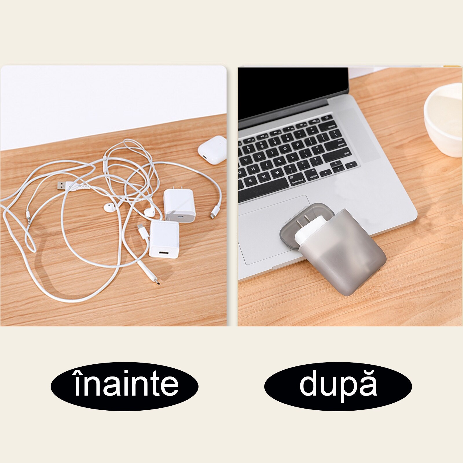 Cutie depozitare pentru cabluri, plastic, rezistenta la apa, gri - eMAG.ro