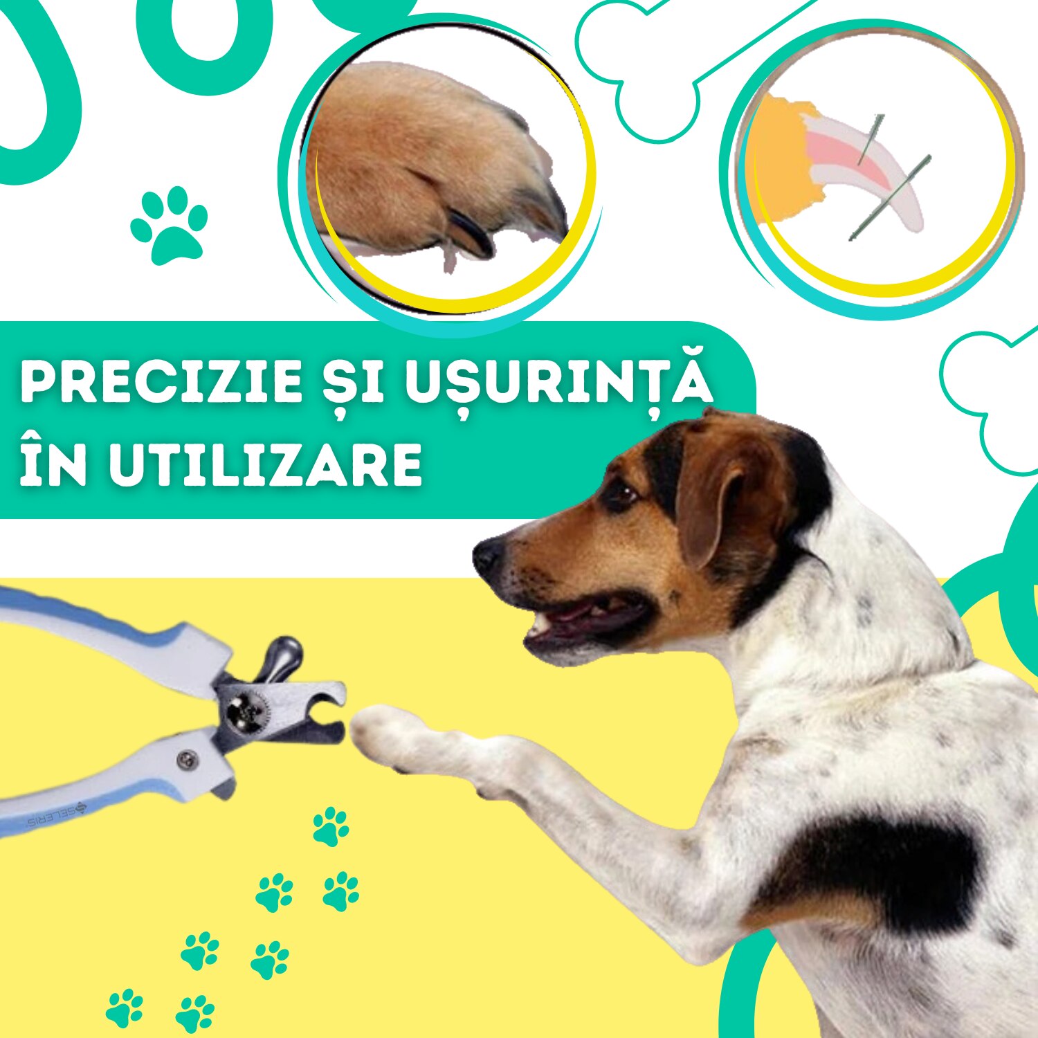 Cleste de taiat unghii pentru animale cu pila inclusa, profesional ...