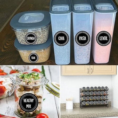 Set 432 etichete autoadezive PVC pentru borcane de condimente ...