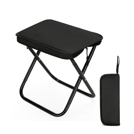 Taburet pliabil, suport 130 kg, negru, otel, 28x28x24cm - eMAG.ro