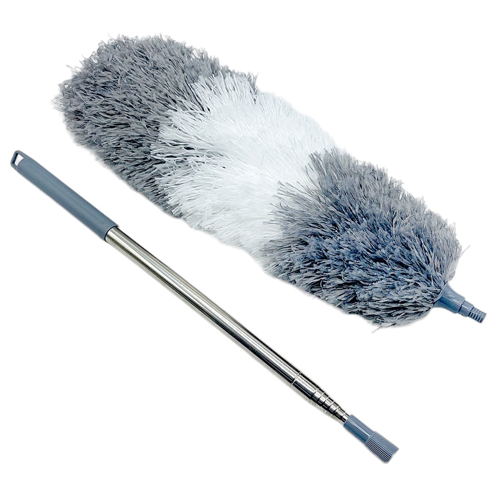 Perie pentru praf, 285 cm, Flexibil, Maner telescopic, Gri/Alb - eMAG.ro