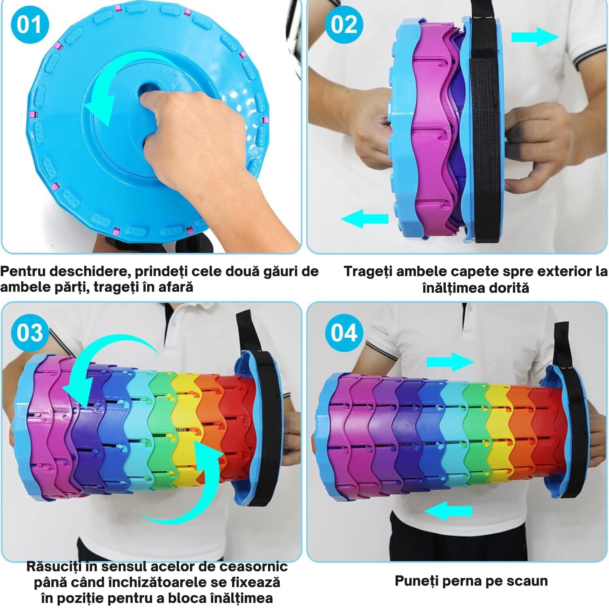 Scaun Pliabil Portabil, Plastic, 60kg, Multicolor - eMAG.ro