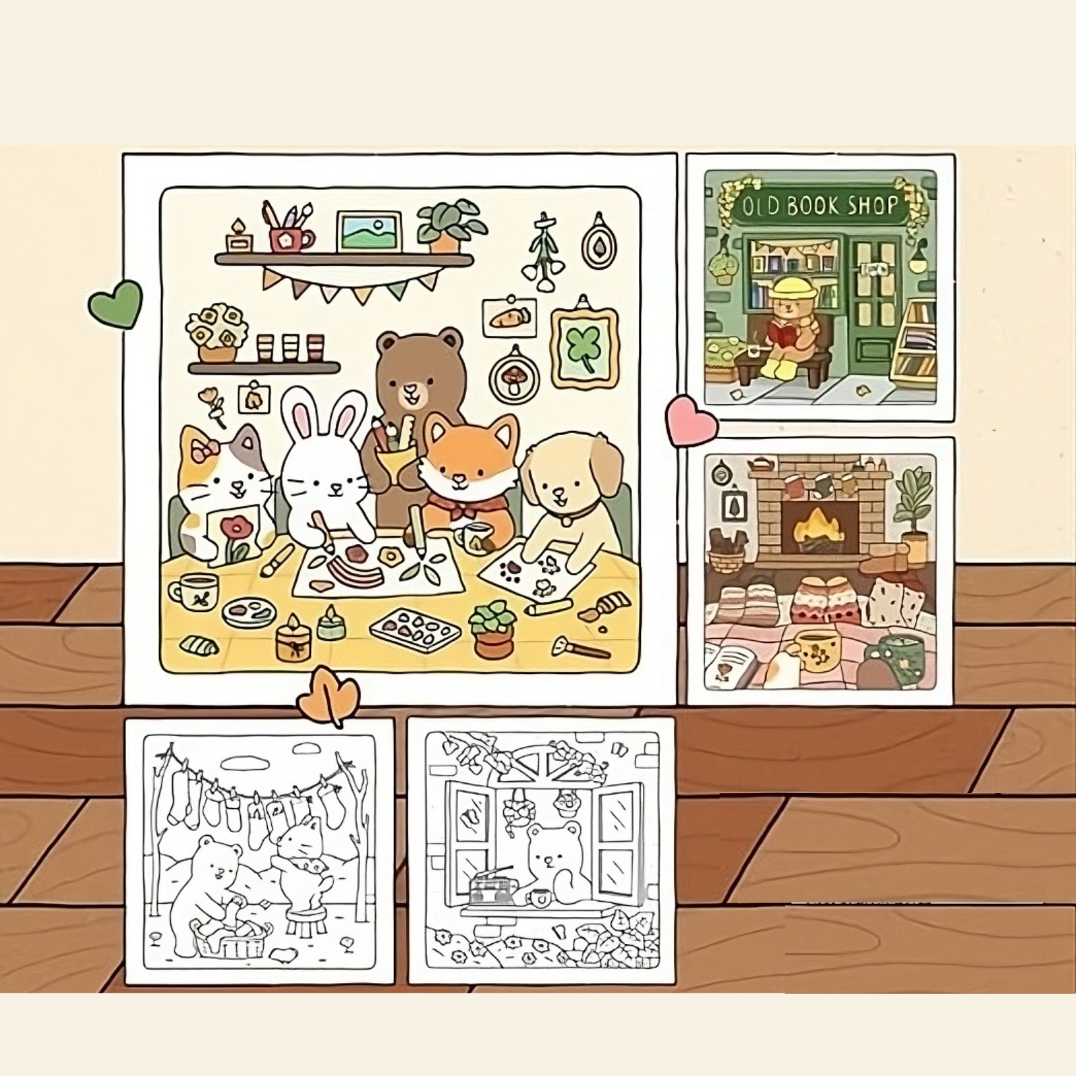 Carte de Colorat, Fuzzy Hygge, Coperta Cartonata, Desene Animale ...