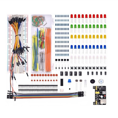 Set Componente Electronice, LED-uri, Breadboard 830 puncte, Componente ...