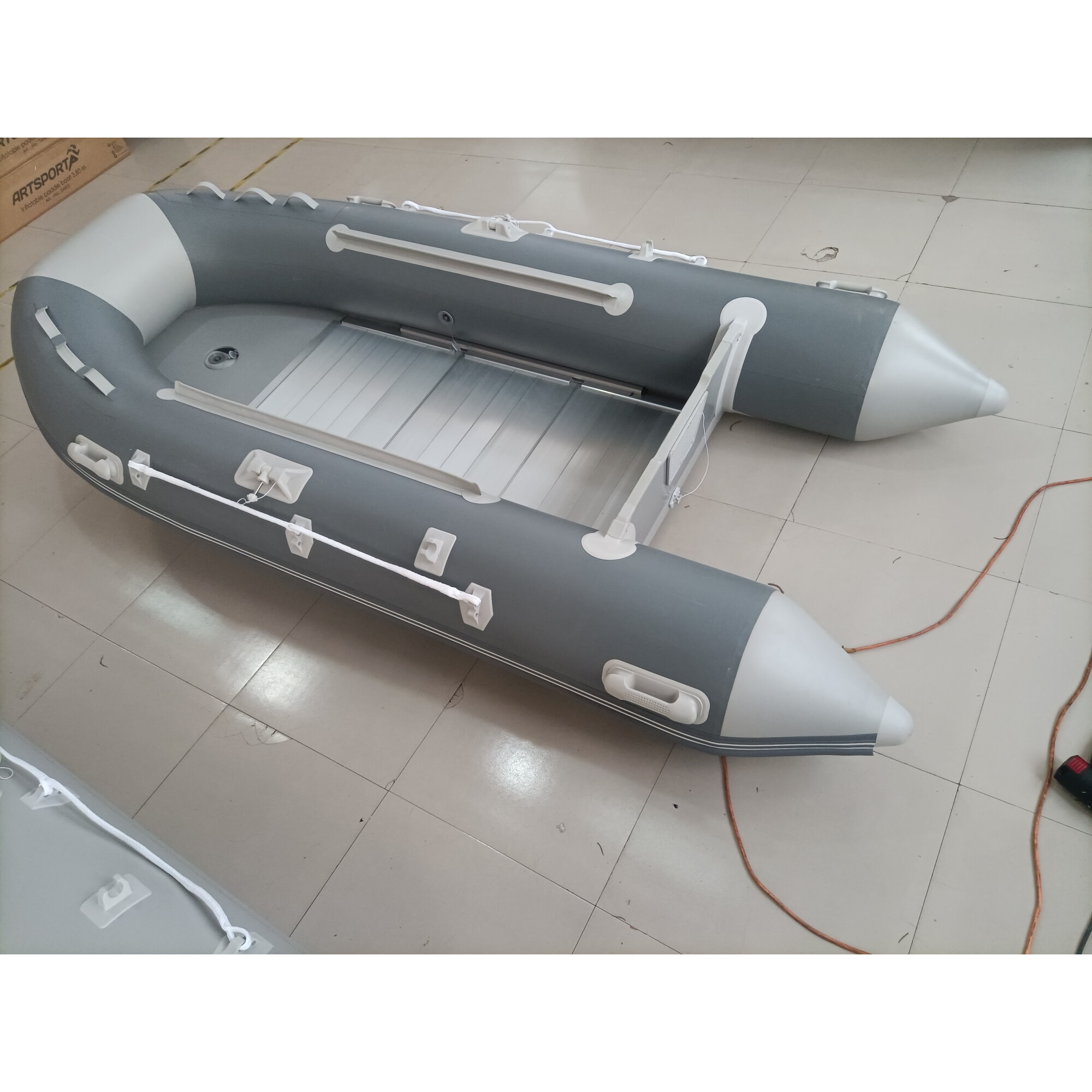 Barca Gonflabila AD 420cm Visoli cu podina din aluminiu si chila V ...