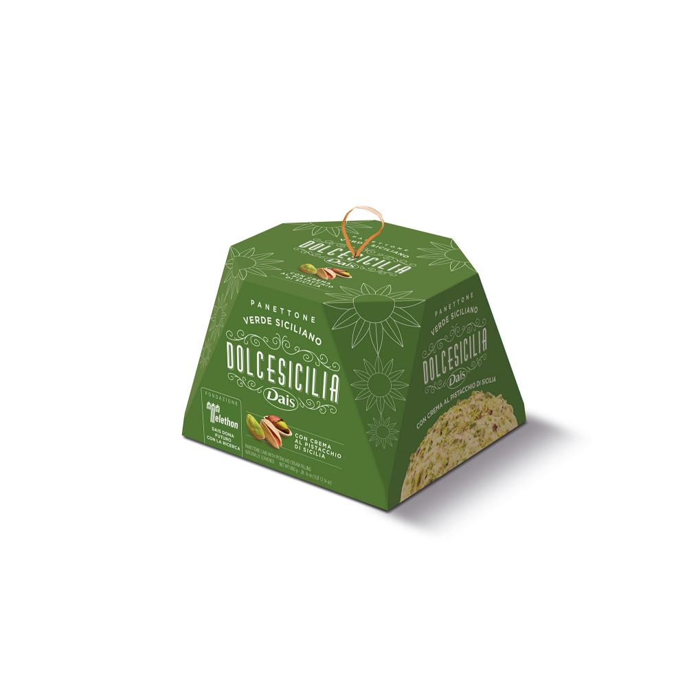 Cozonac Panettone Dais, cu Crema de Fistic si acoperit cu petale de ...