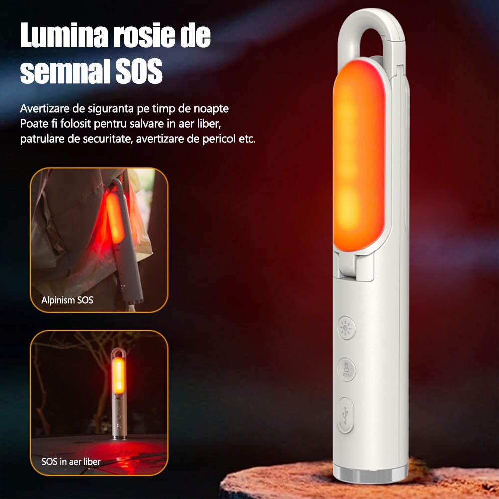 Lampa camping pliabila, Bolongking®, 3 niveluri de lumina, Design carlig, lanterna, Pliere la 90 ...