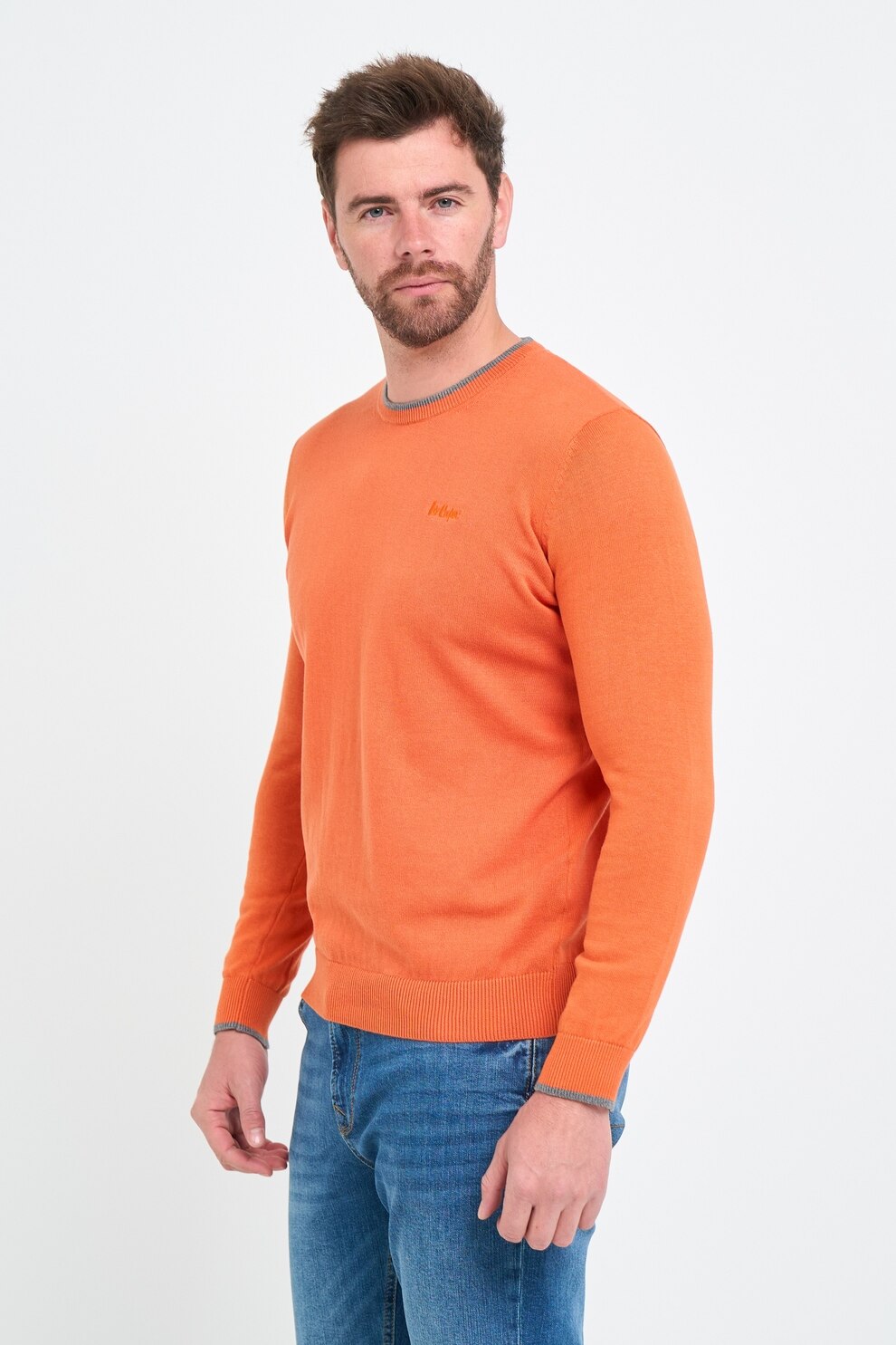 Lee Cooper, Pulover tricotat fin cu decolteu la baza gatului ...