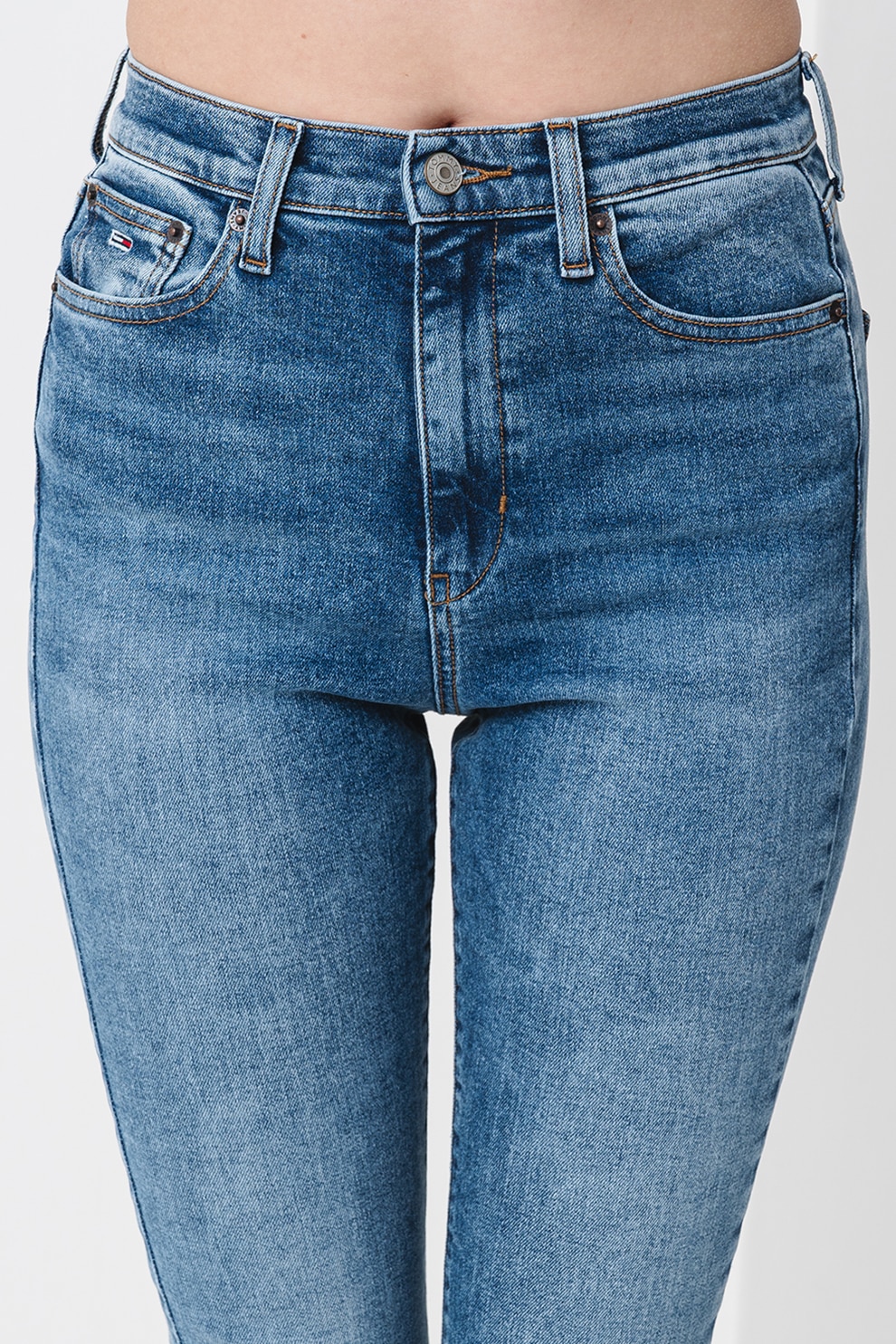 Tommy Jeans, Скини дънки с висока талия, Светлосин, W29-L30 - eMAG.bg