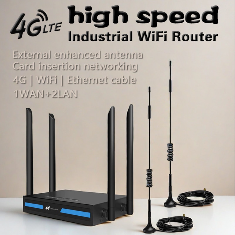 Router, 4G Wireless, 5 gauri, inserare cartela SIM, 300Mbps, antena ...