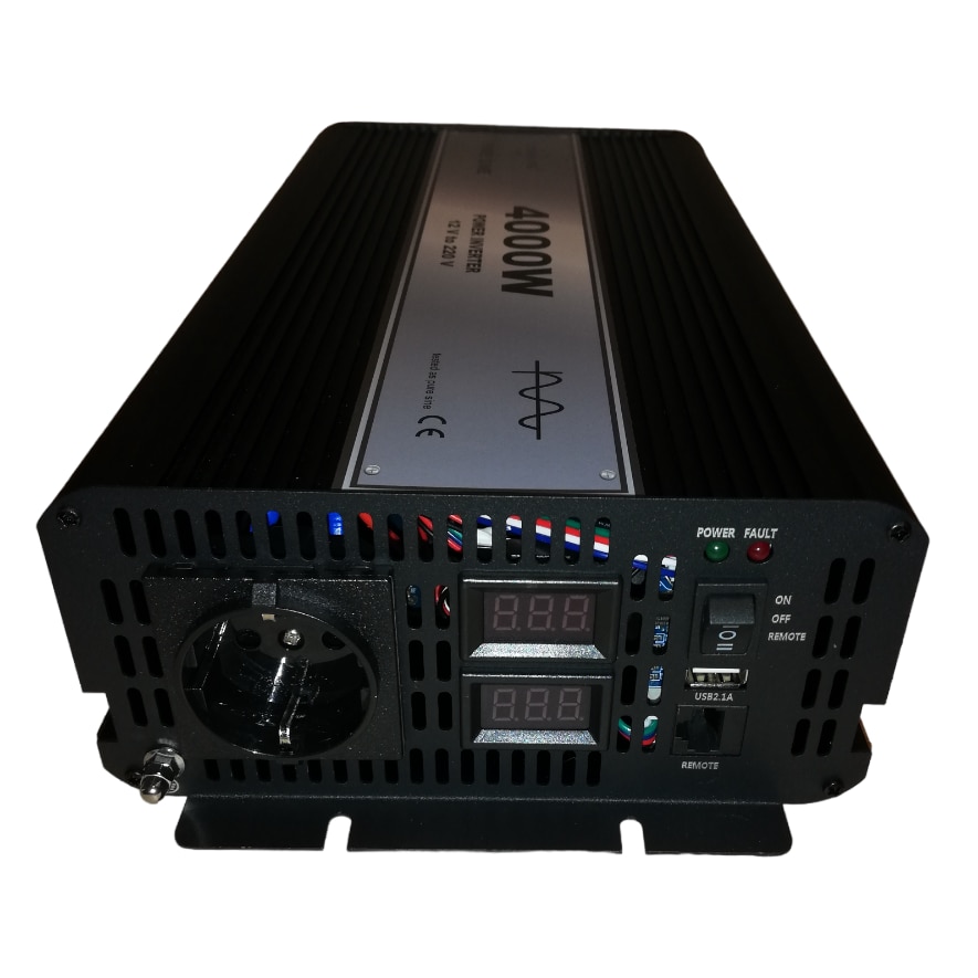 Invertor 4000 W, sinus pur, 12V - 220 V auto si panouri solare, priza ...