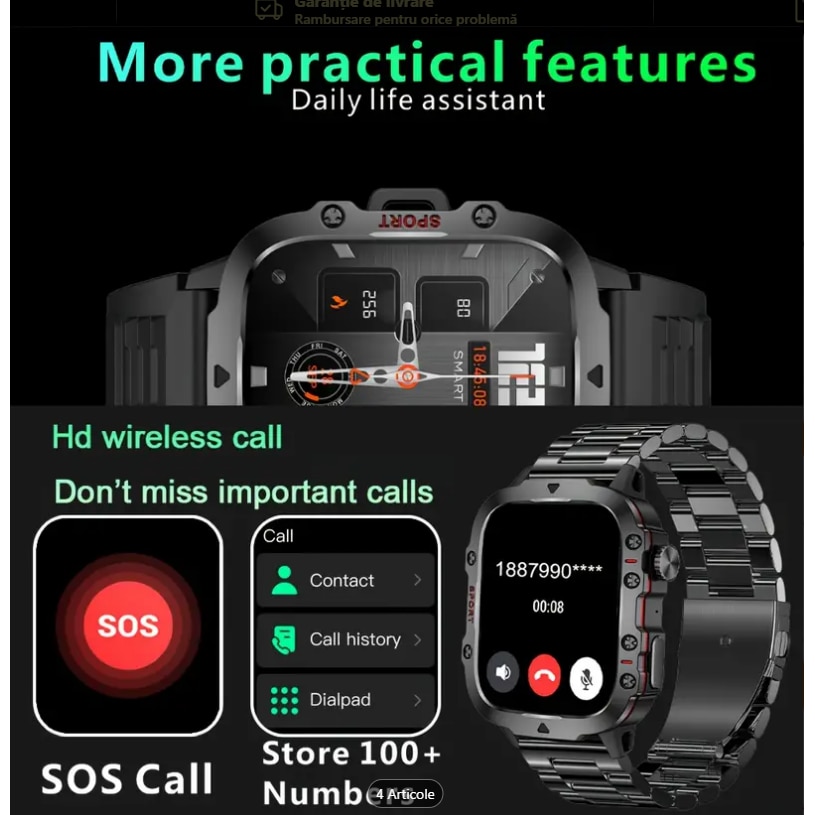 CEAS SMART, DAORKOW pentru barbati cu apelare wireless, rezistent la ...