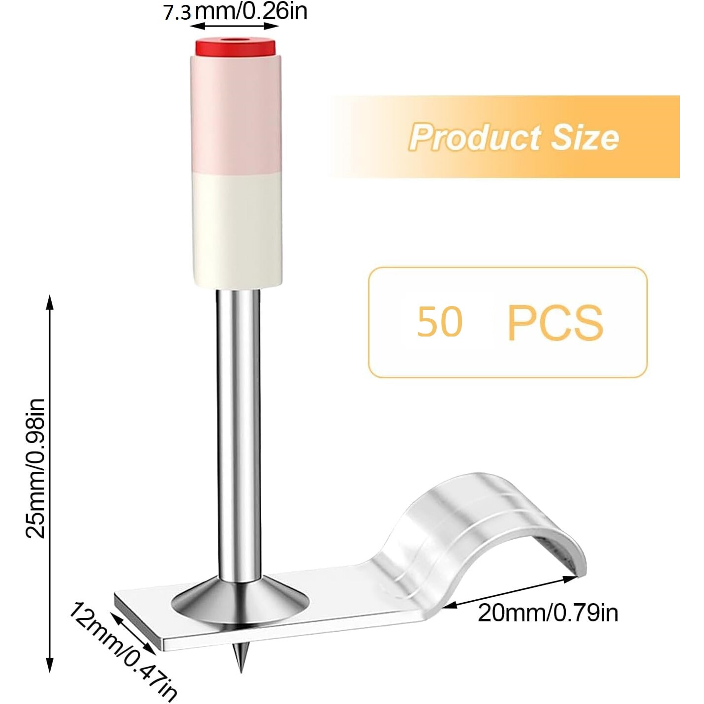 Set de 50 cuie rotunde, cleme cu carlig, bolturi pentru pistol de cuie ...
