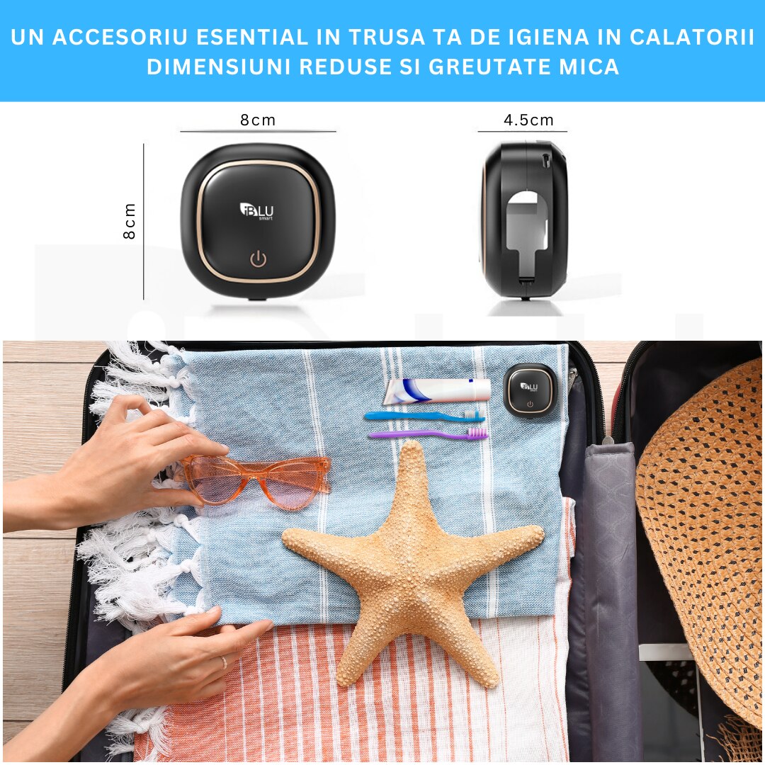 Sterilizator UV Portabil pentru 2 Periute de Dinti iBLU smart ...